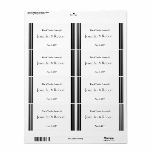 Art Deco Black White Stripe Water Bottle Label | Zazzle