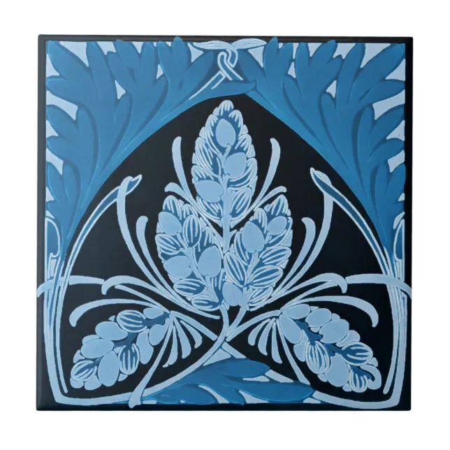 Art Deco Blue Ceramic Tile | Zazzle