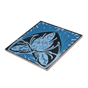 Art Deco Blue Ceramic Tile | Zazzle