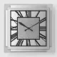 Art Deco, brushed silver Square Wall Clock | Zazzle