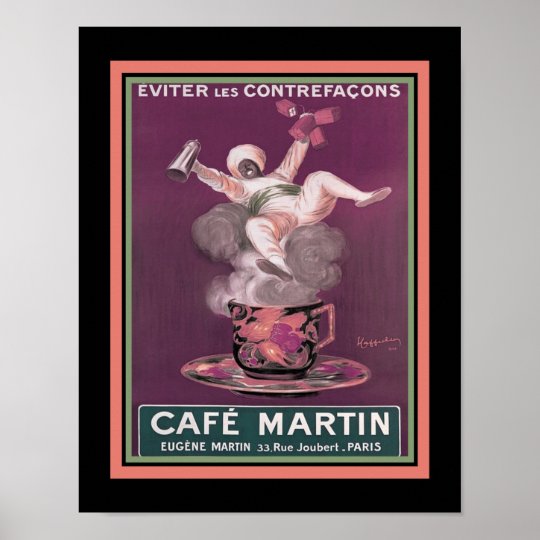 Art Deco Cafe Martin Coffee Ad Poster | Zazzle.com