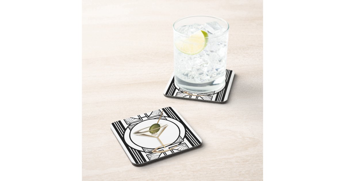 Art Deco Cocktail Coaster Set (6) | Zazzle