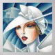 Art Deco Cubism Blue Eyes Woman Portrait Poster | Zazzle
