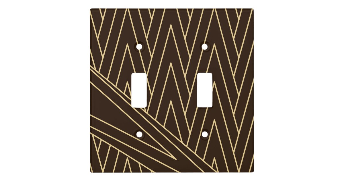Art Deco Dark Brown and Gold Light Switch Cover | Zazzle
