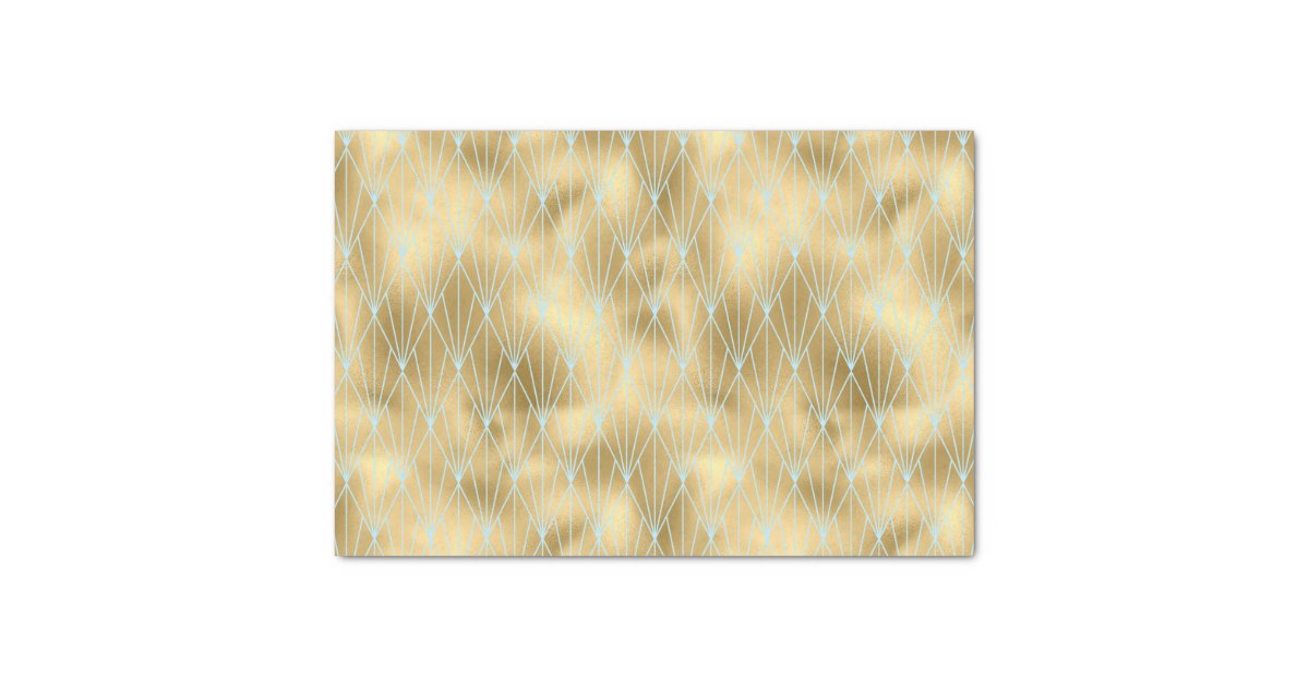 Art Deco Diamond Design, Gold & Teal, Decoupage Tissue Paper | Zazzle