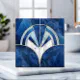 Art Deco Fan Shell - Blue and White Marble Ceramic Tile | Zazzle