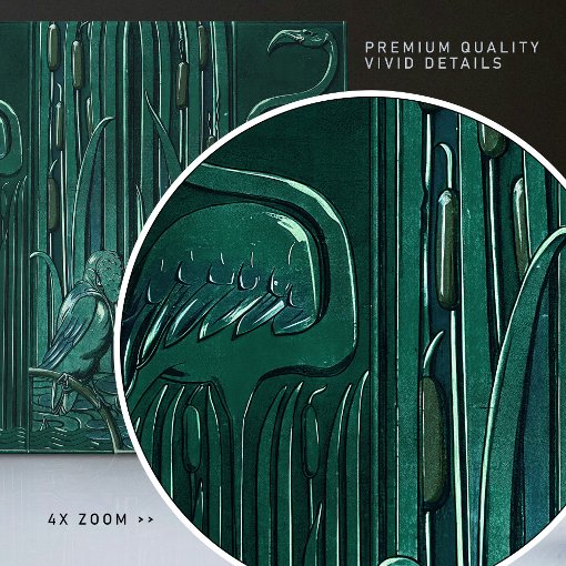 Art Deco Flamingo Wall Decor Art Nouveau Ceramic Tile | Zazzle