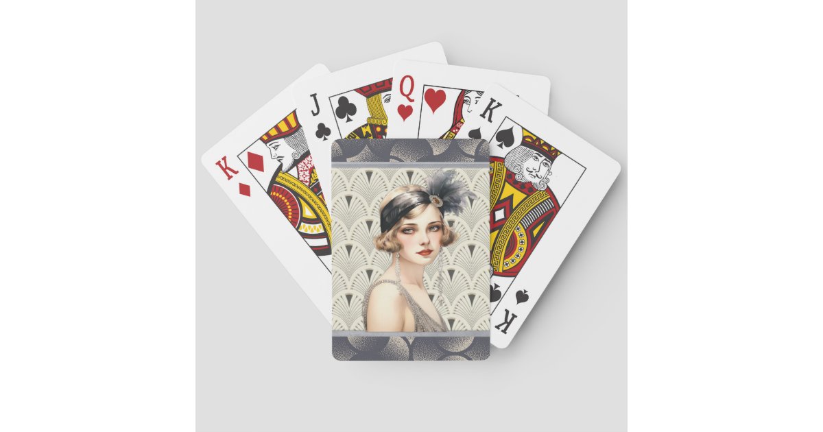 Art Deco Flapper Poker Cards | Zazzle