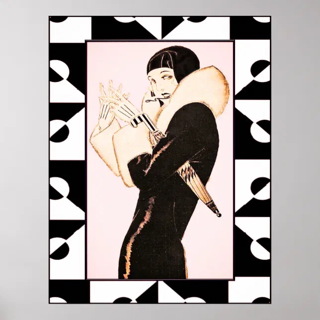 Art Deco Flapper (Rene Vincent 1920/30s) Poster | Zazzle