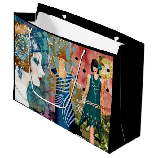 Art Deco Flappers Large Gift Bag | Zazzle