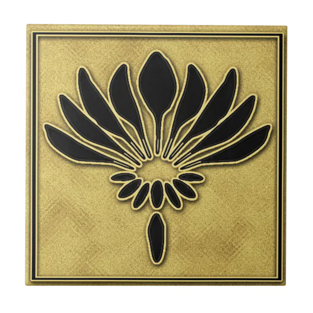 Art Deco Floral Design Ceramic Tile. Ceramic Tile | Zazzle