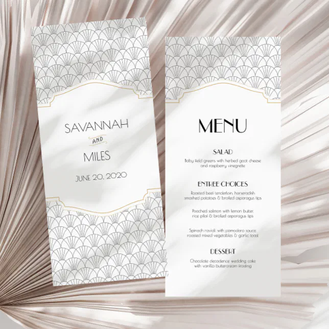 Art Deco Frame Customizable Menu Card | Zazzle