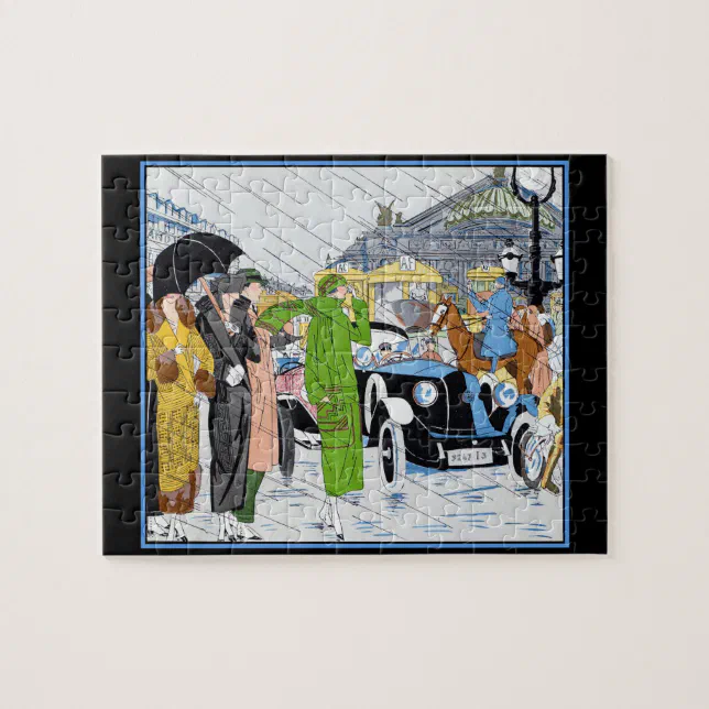 Art Deco French Fashion Paris Scene Jigsaw Puzzle | Zazzle