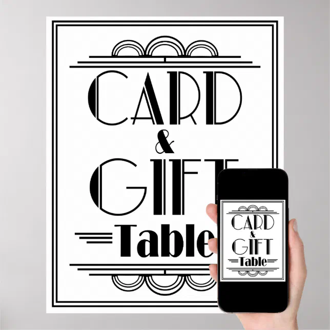 Art Deco Gatsby Style Gift &card Table Poster | Zazzle