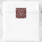 Art Deco Geometric - red, black and white Square Sticker | Zazzle