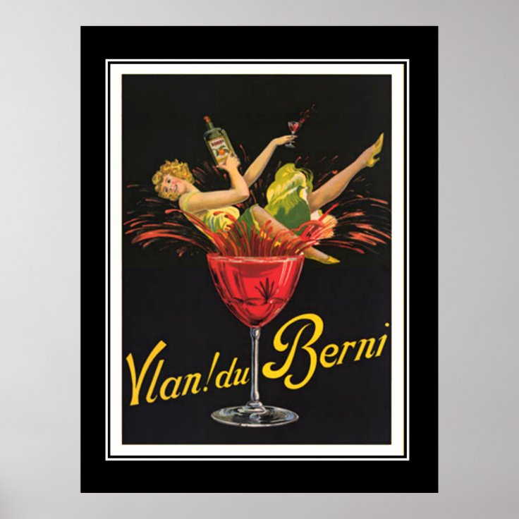 Art Deco Girl In Glass Vintage Poster Zazzle