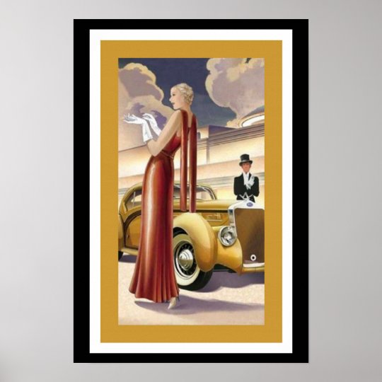 Art Deco Glamour Girl Poster | Zazzle.com