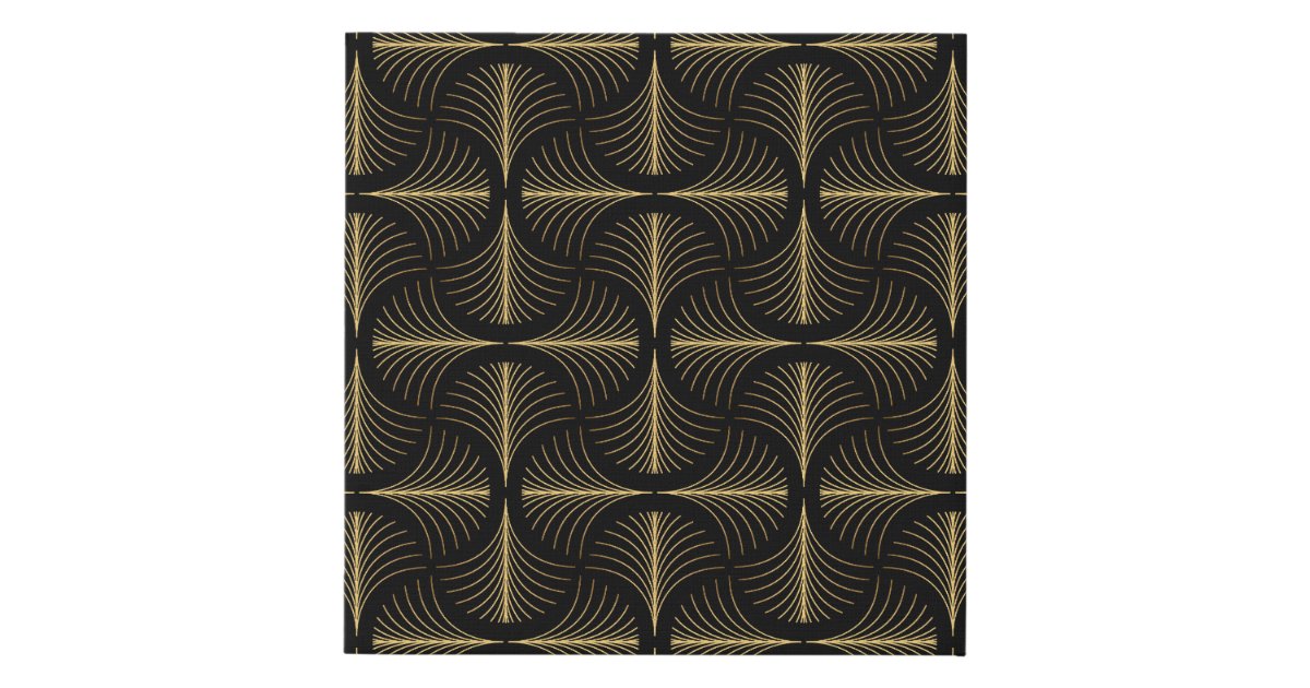 Art Deco Glamour: Golden Motifs Faux Canvas Print | Zazzle