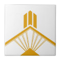 Art Deco Gold Mustard Yellow Geometric Border Ceramic Tile | Zazzle