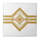 Art Deco Gold Mustard Yellow Geometric Border Ceramic Tile | Zazzle
