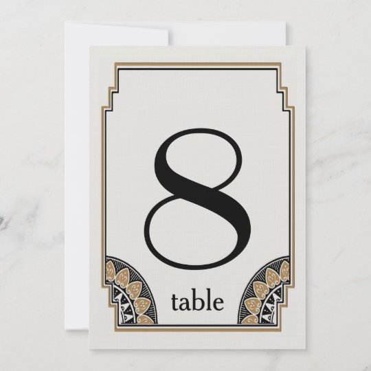 Art Deco Gold Posh Table Number 8 | Zazzle.com