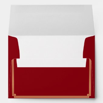 Art Deco Great Gatsby Red A7 Wedding Envelopes | Zazzle
