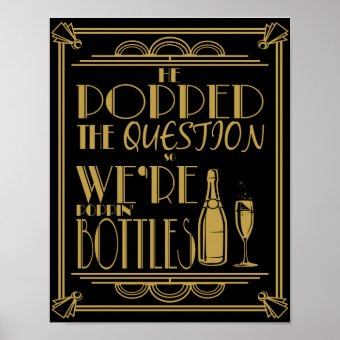 Art Deco "He Pop the Question" Print | Zazzle