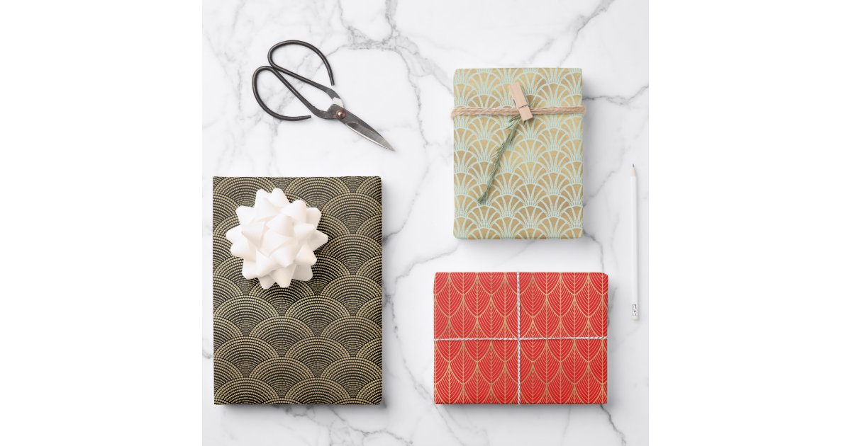 Art Deco Holiday Wrapping Paper Sheets | Zazzle