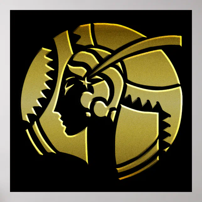 Art Deco Lady in Gold Poster | Zazzle