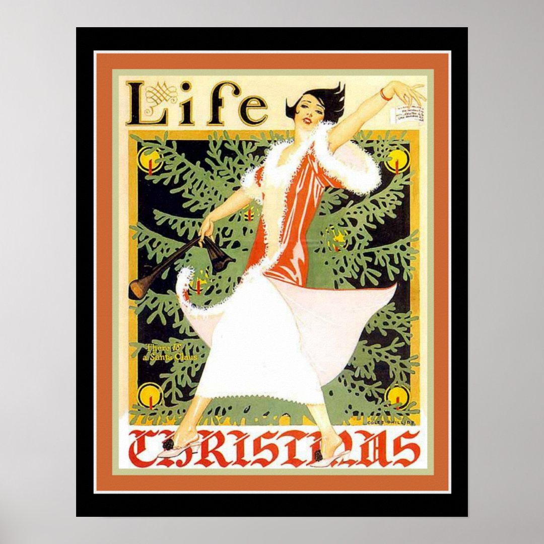 Art Deco "Life" Cover Christmas Print 16 x 20 | Zazzle
