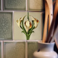 Art Deco lilly Wall Decor Art Nouveau Ceramic Tile | Zazzle
