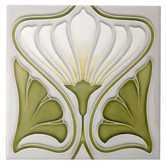 Art Deco Lily Wall Decor Art Nouveau Ceramic Tile | Zazzle