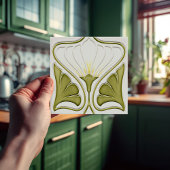 Art Deco Lily Wall Decor Art Nouveau Ceramic Tile | Zazzle