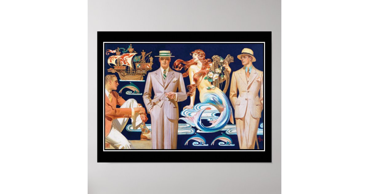 Art Deco Mens Fashion Vintage Poster | Zazzle