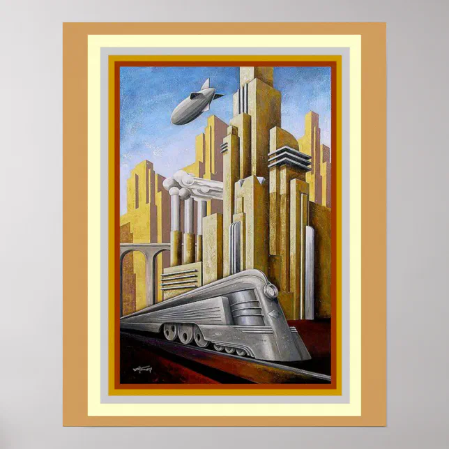 Art Deco Metropolis Theme Poster 16 x 20 | Zazzle