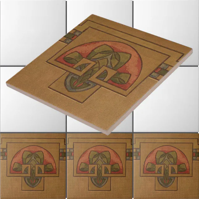 Art Deco, Mission or Craftsman Style Floral Frieze Ceramic Tile | Zazzle