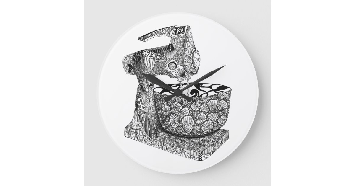 art deco mixer kitchen wall clock | Zazzle