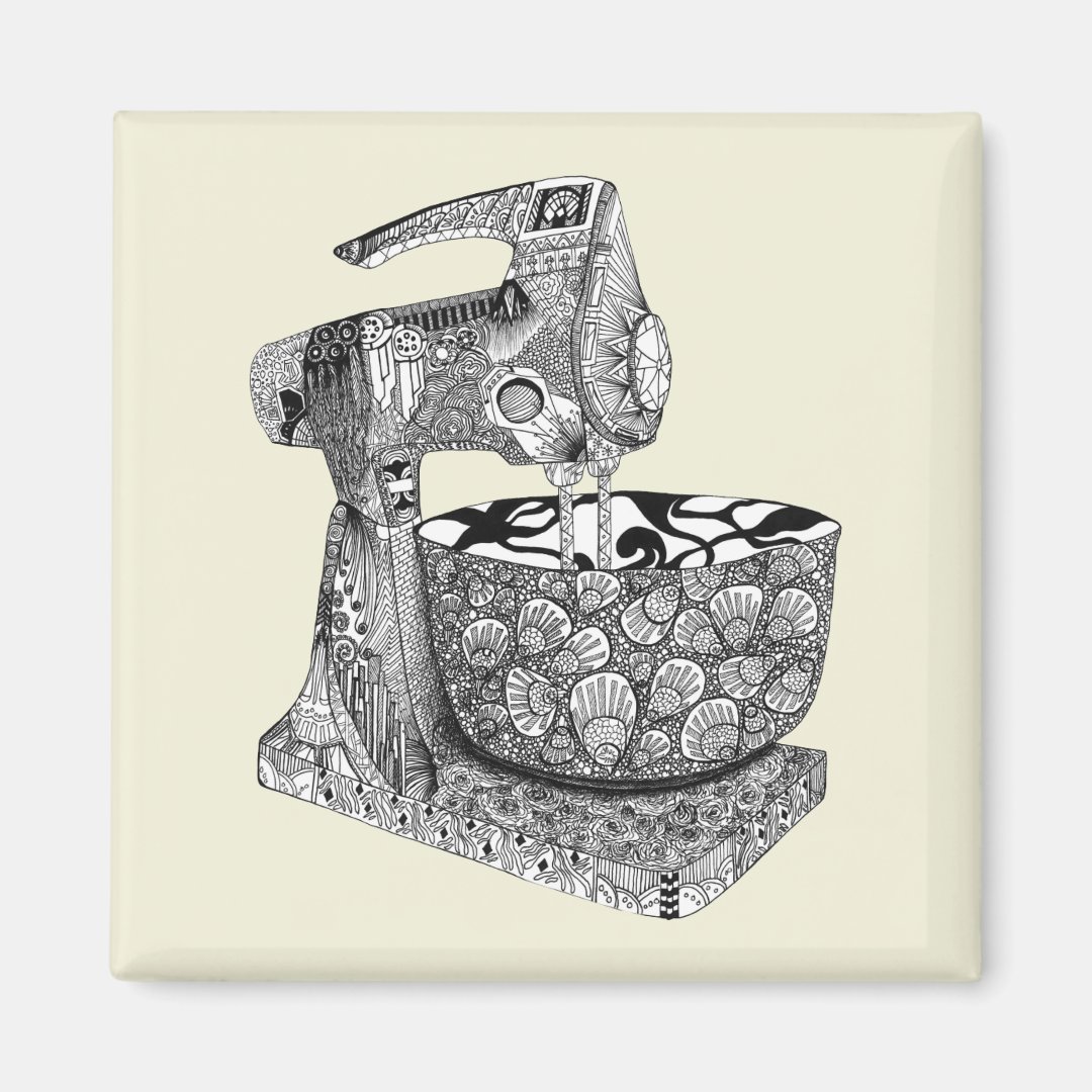 art deco mixer magnet | Zazzle