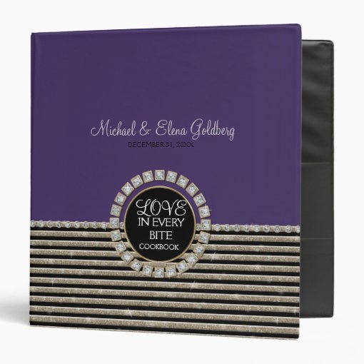 Art Deco Modern Horizontal Stripe Glitter Look Binder | Zazzle