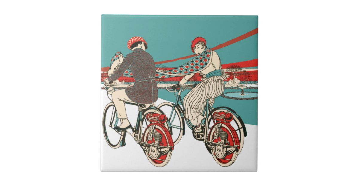 Art Deco Motorcycling Ceramic Tile | Zazzle