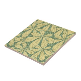 art deco nature leaves foliage pattern art ceramic tile | Zazzle