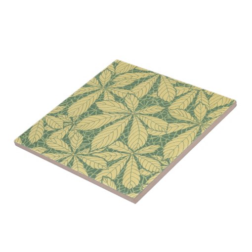 art deco nature leaves foliage pattern art ceramic tile | Zazzle