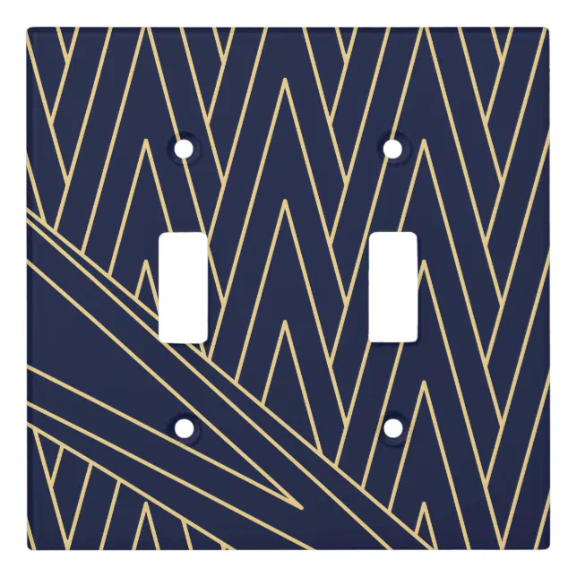 Art Deco Navy and Gold Light Switch Cover | Zazzle