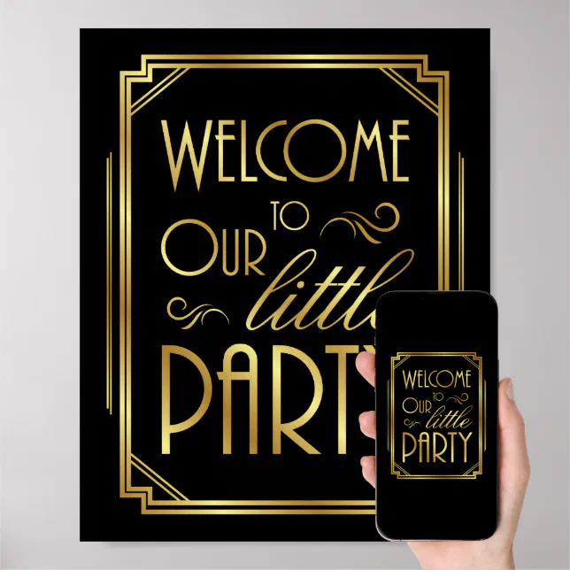 Art Deco PARTY WELCOME Sign Print | Zazzle