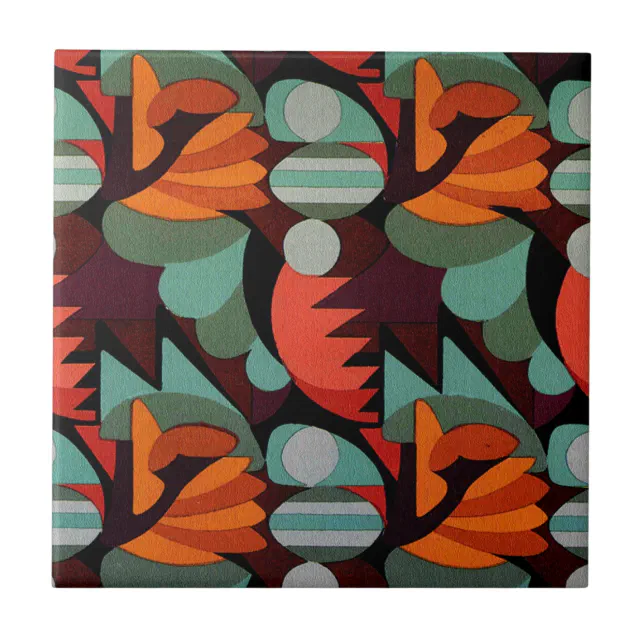 Art Deco Pattern Design Ceramic Tile | Zazzle