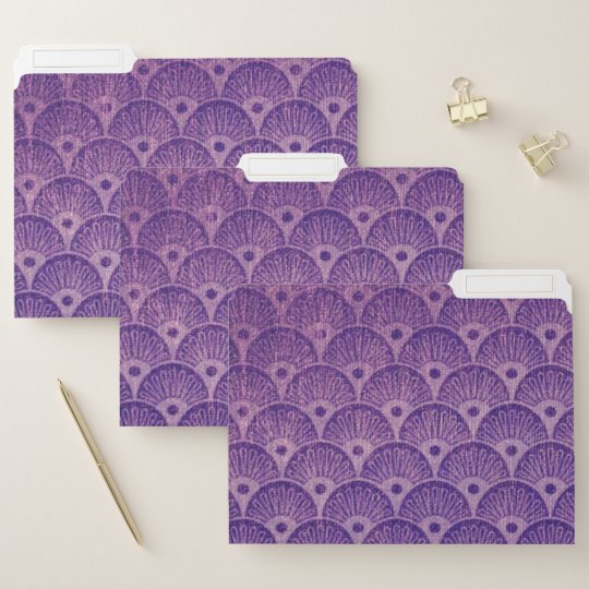 Art deco pattern,Purple fan pattern, belle époque, File Folder | Zazzle.com