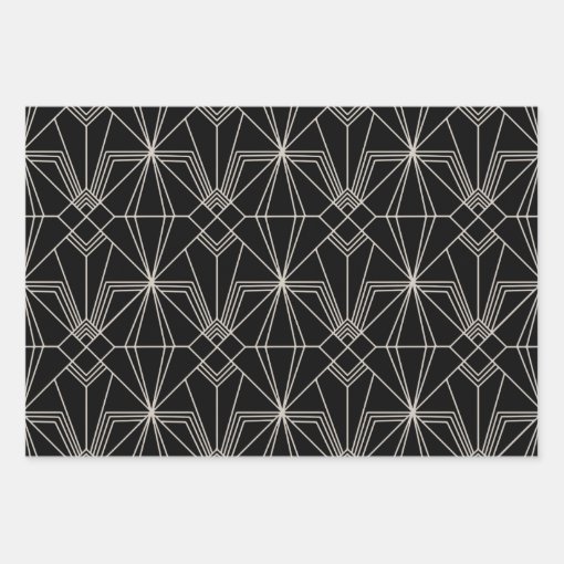 Art Deco Pattern Set Wrapping Paper Sheets | Zazzle