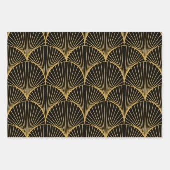Art Deco Pattern Set Wrapping Paper Sheets | Zazzle
