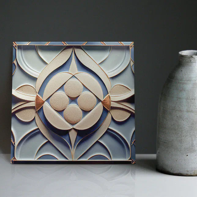 Art Deco Patterned Wall Decor Art Nouveau Ceramic Tile | Zazzle