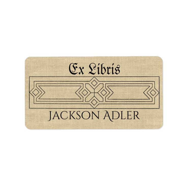 Art Deco Personalized Ex Libris Book Label | Zazzle